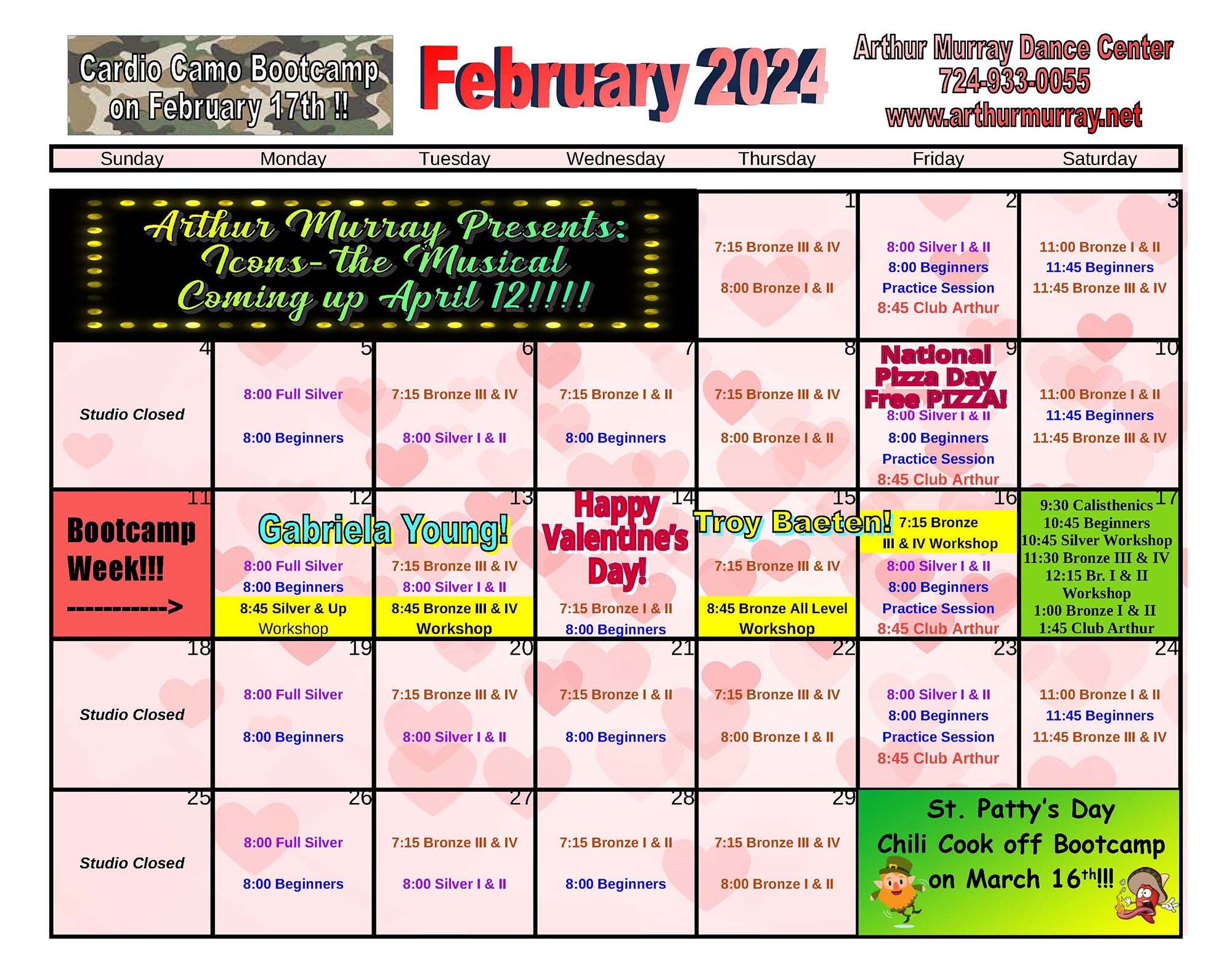 Calendar | Dance Lessons For Adults | Arthur Murray Dance Studio in Wexford